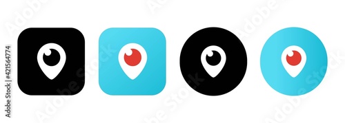 Set of Periscope icons. Social media icons. Realistic Periscope set. UI ...