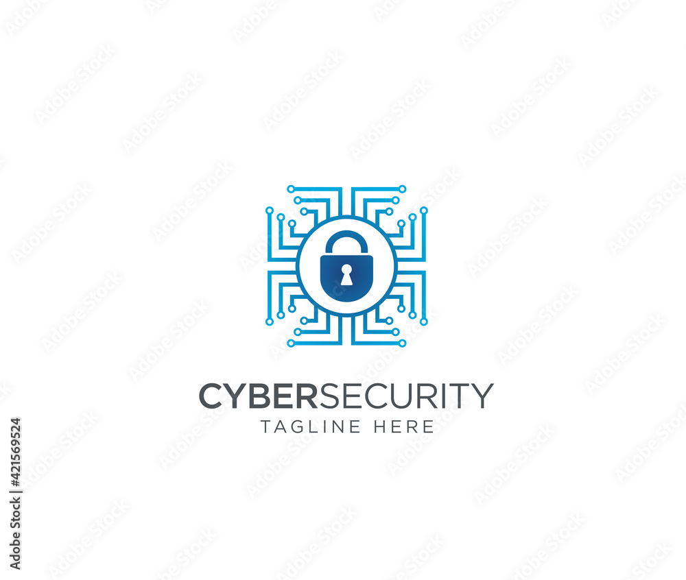 Cyber security logo vector Stock Vector | Adobe Stock