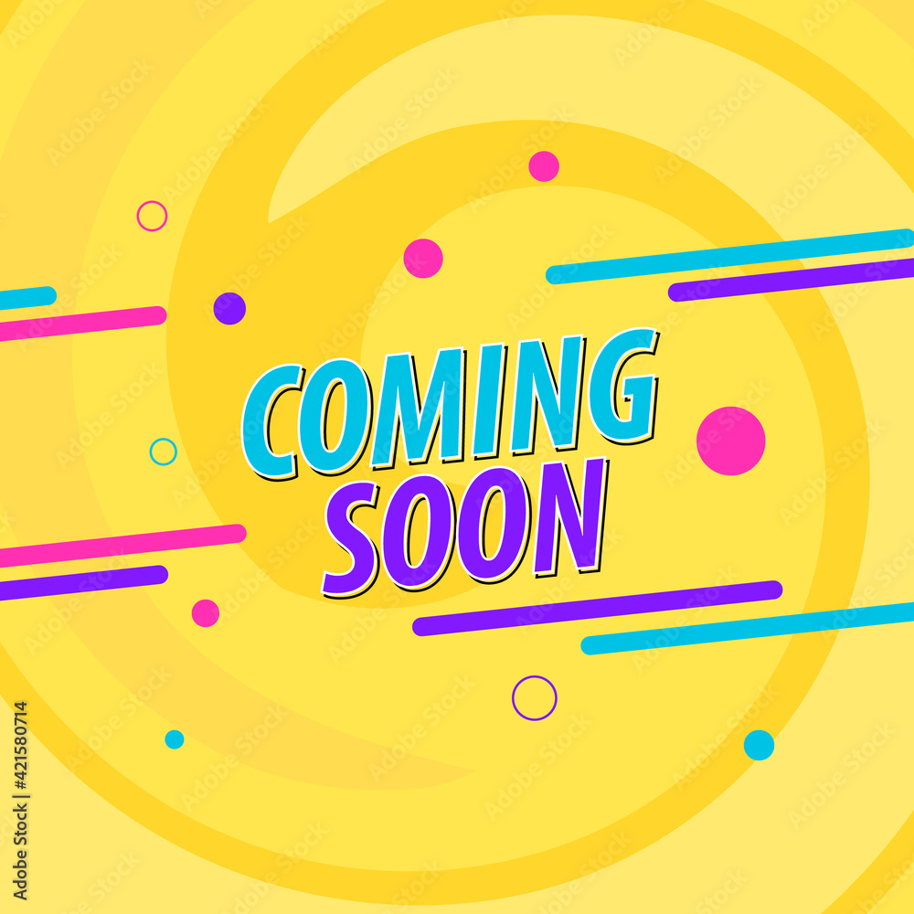 Coming soon banner background with swirl. Vector illustration. Stock ...