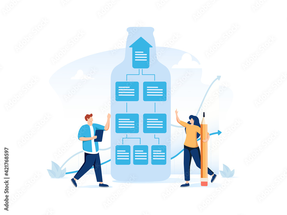 Management system abstract concept vector illustration set. Business ...