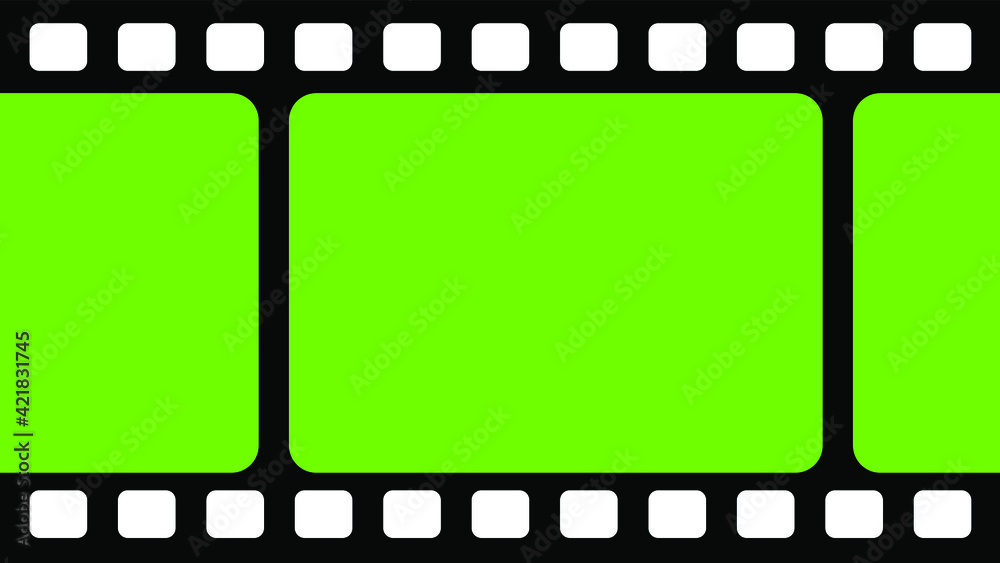 Chromakey, green screen background. Old Filmstrip. Old movie films ...