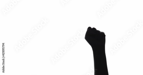 Hand silhouette. Protest gesture. Strength resistance. Solidarity ...