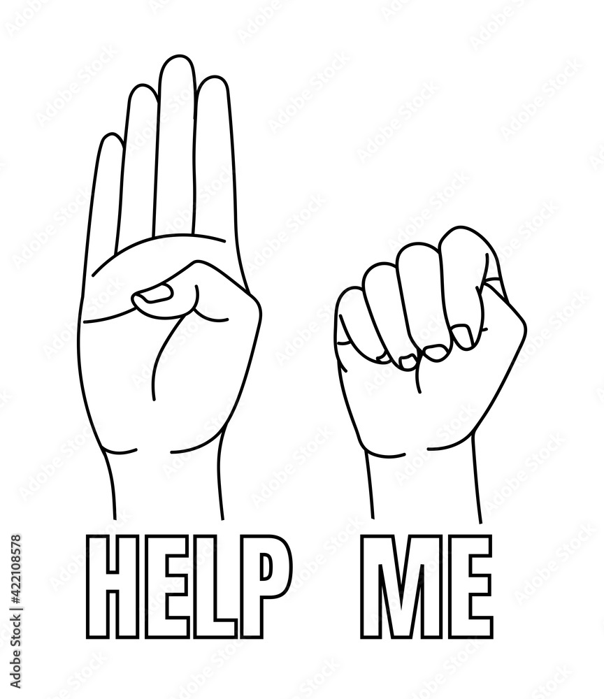 The Hand Signal for Help. Stock Vector | Adobe Stock