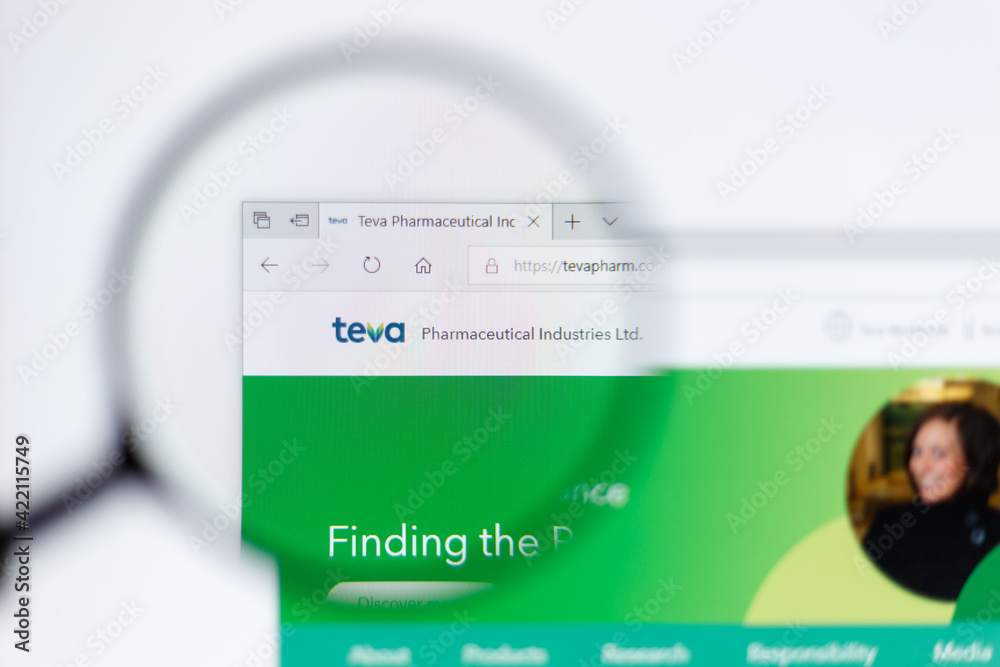 Moscow / Russia - 04.08.2019: Teva Pharmaceutical logo on the official ...
