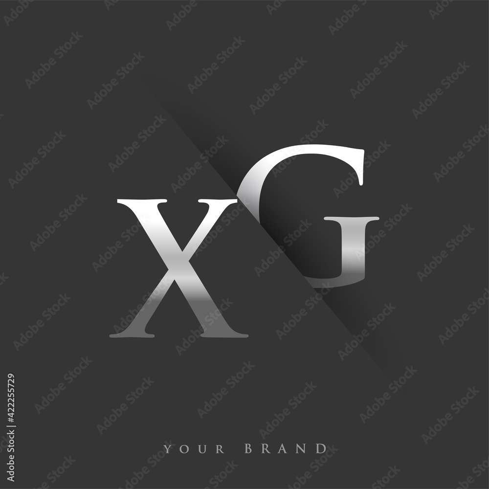 initial logo letter XG for company name, silver color and slash design ...