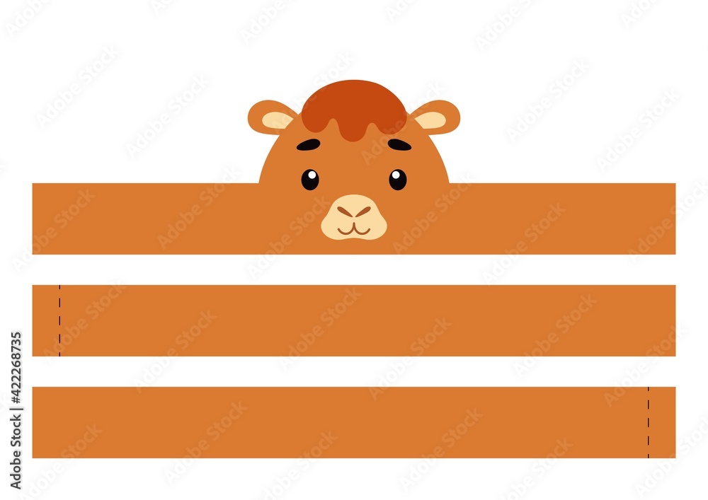 Printable camel paper crown. Party headband die cut template for ...