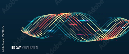 Computer Technology Sorting Data Concept Machine Learning Algorithm Waves Twisted Array Visual