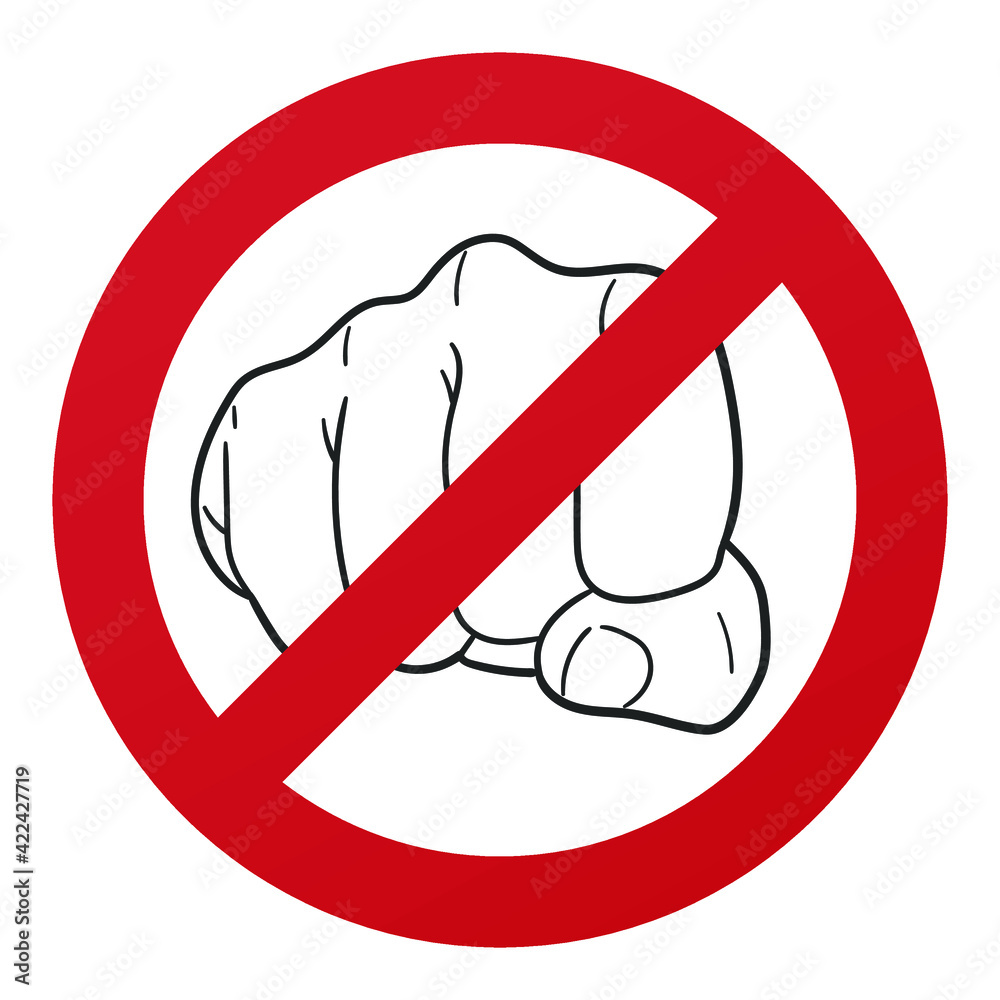 No Violence Symbol Isolated on White Background. Vector Illustration ...