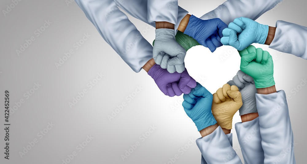 Medical staff unity and doctors working together and medical teamwork ...