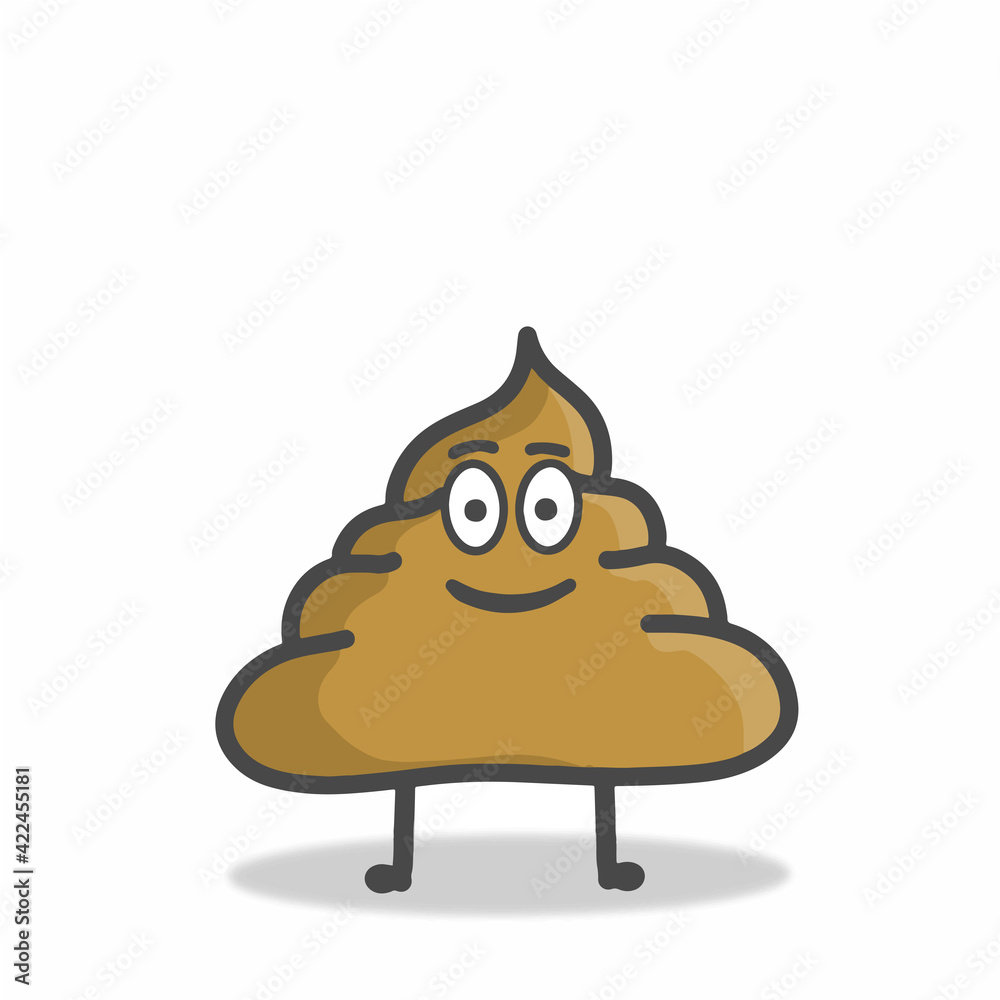 cute poop character flat cartoon vector design template illustration ...