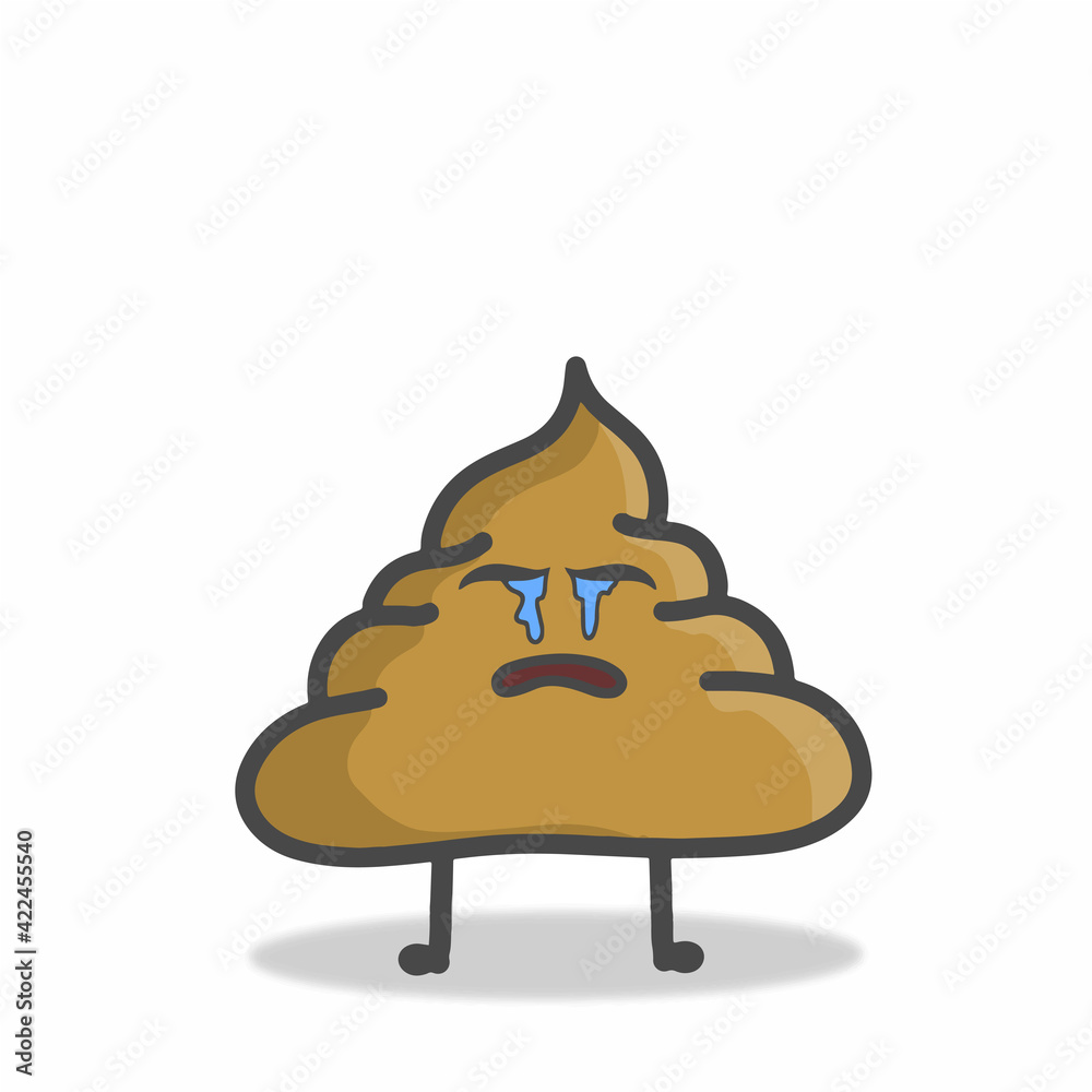 cute poop character flat cartoon vector design template illustration ...