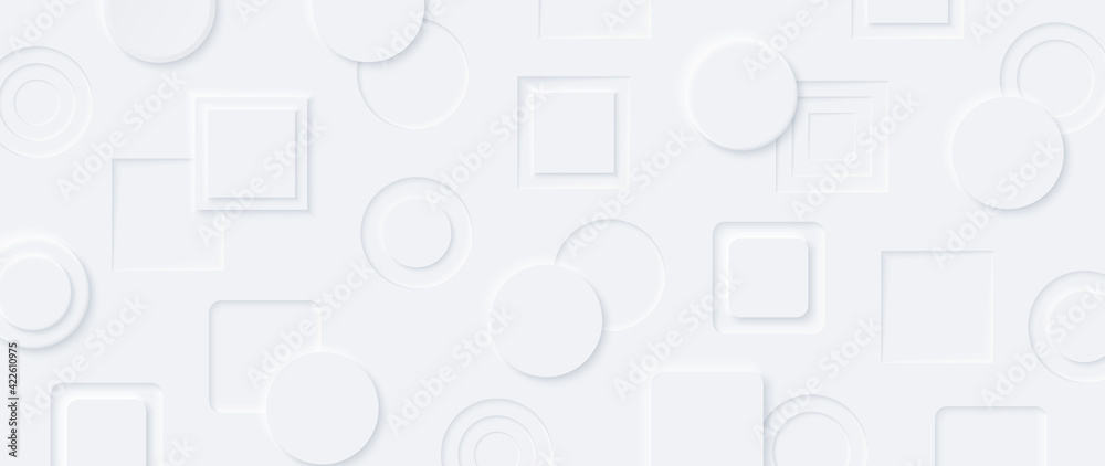 Neumorphism vector background. Minimal style white neumorphism website ...