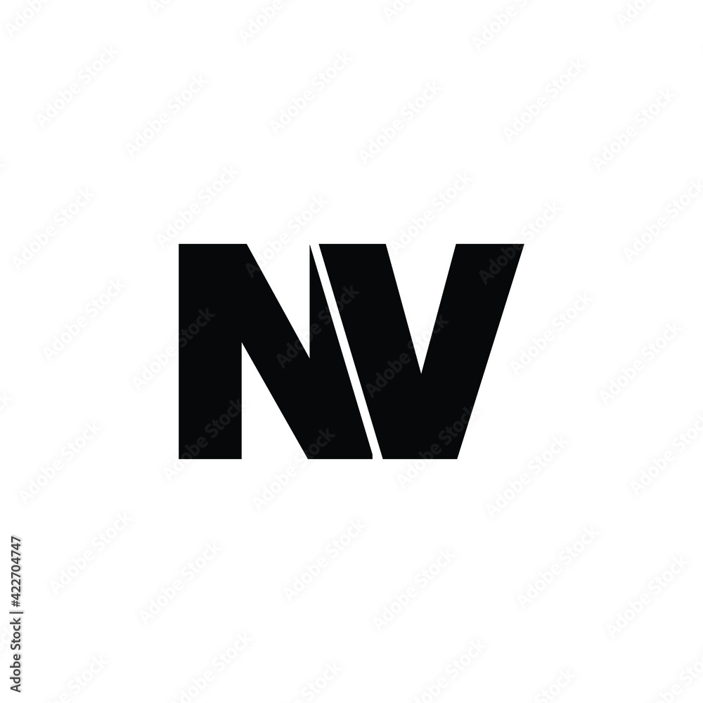 Letter NV simple logo design vector Stock Vector | Adobe Stock