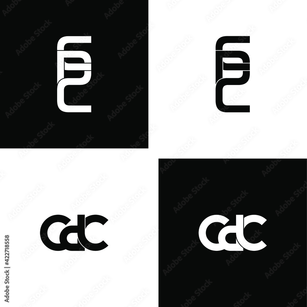 cdc letter original monogram logo design set Stock Vector | Adobe Stock