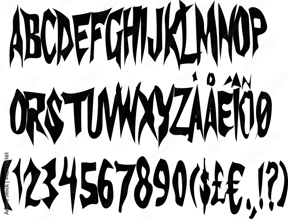 Horror Fonts Alphabet