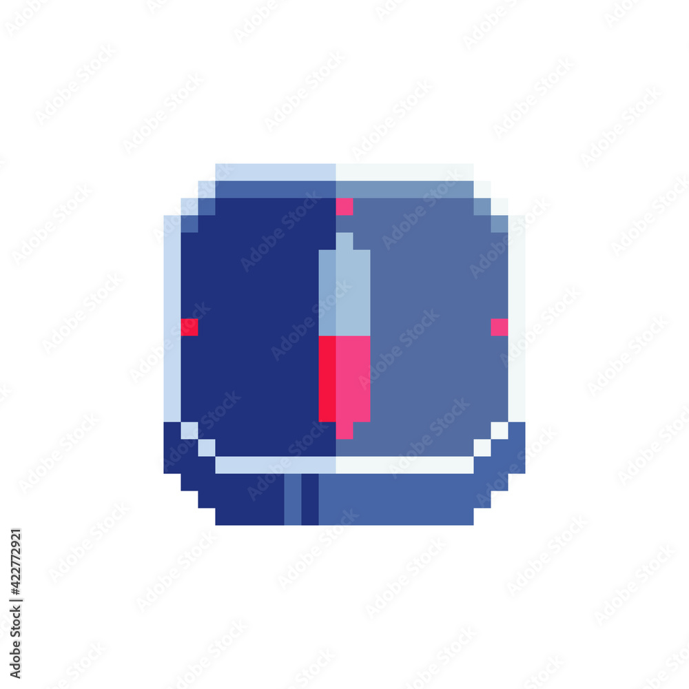 Compass pixel art flat style icon. Map navigator application. Design ...