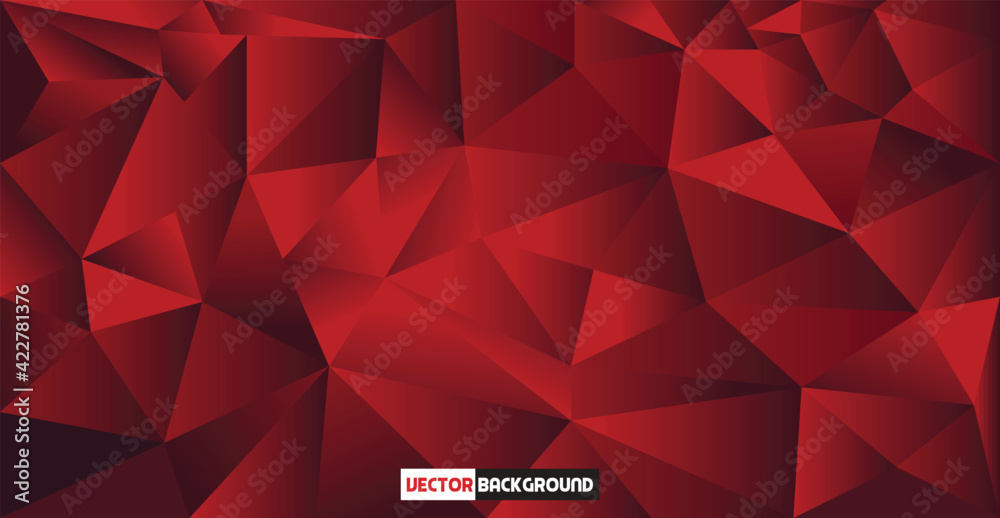 Red diamond background design, abstract triangles with color gradations ...