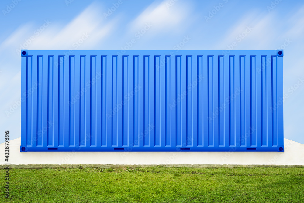 Cargo container or shipping container illustration design with sky ...