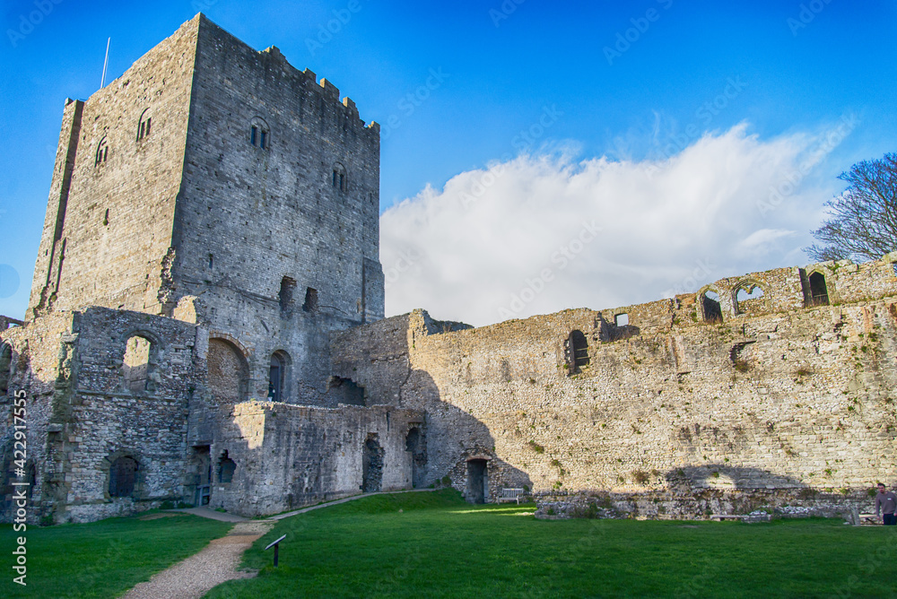 Portchester Castle is a medieval castle built within a former Roman ...