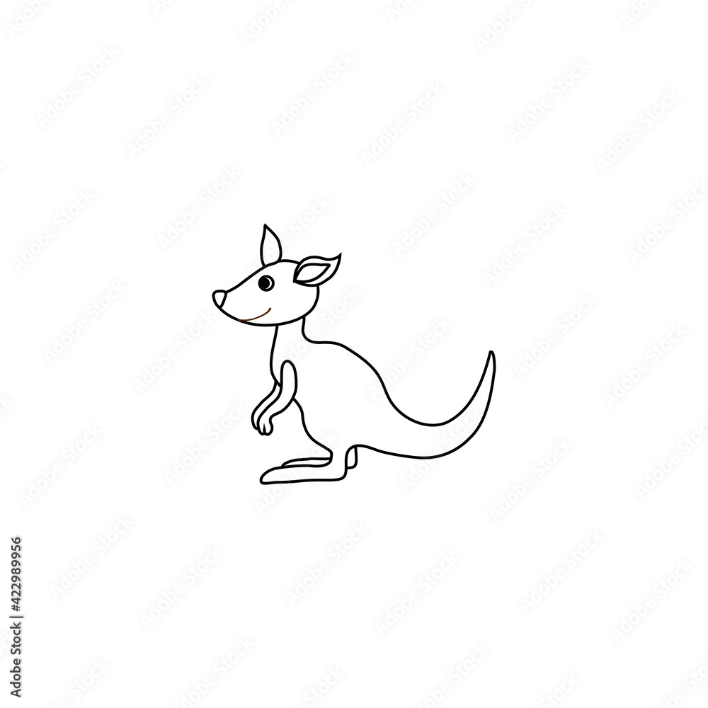 Cute cartoon kangaroo, wild kid animal vector illustration isolated on ...