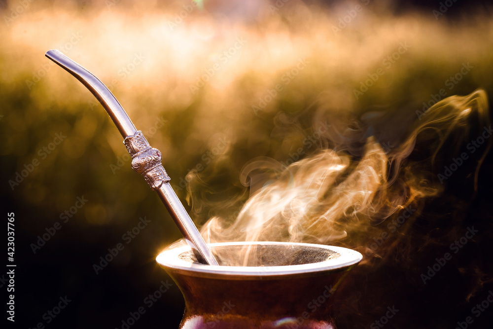 Chimarrão, a traditional Brazilian yerba mate tea. Typical South ...