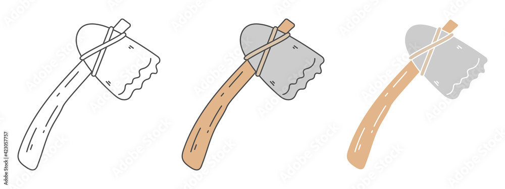ancient axe design vector. clipart cartoon illustration. black and ...