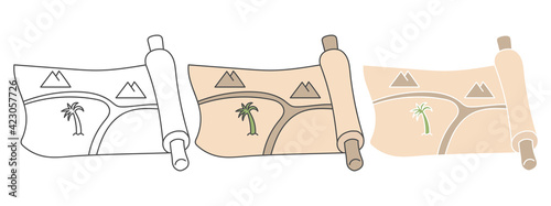 map design vector. clipart cartoon illustration. black and white ...