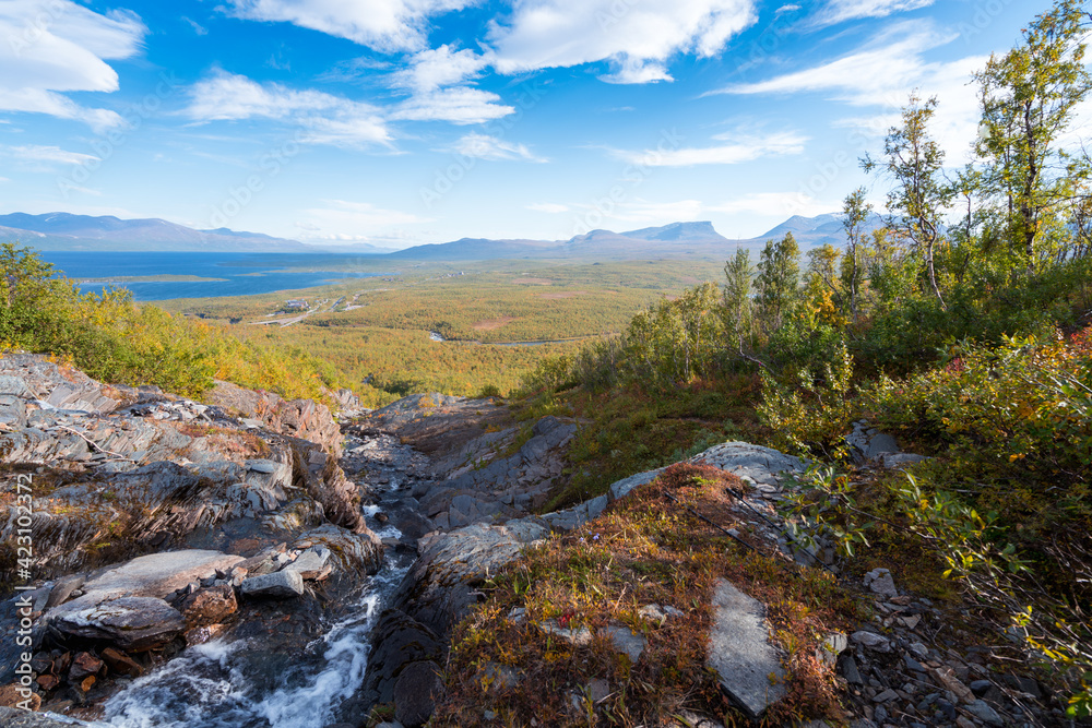 Lapponian gate, famous mountain pass in the Swedish arctic in beautiful ...