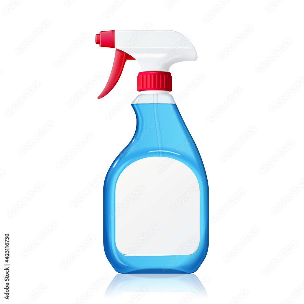 Cleaner plastic bottle mockup Stock Vector | Adobe Stock