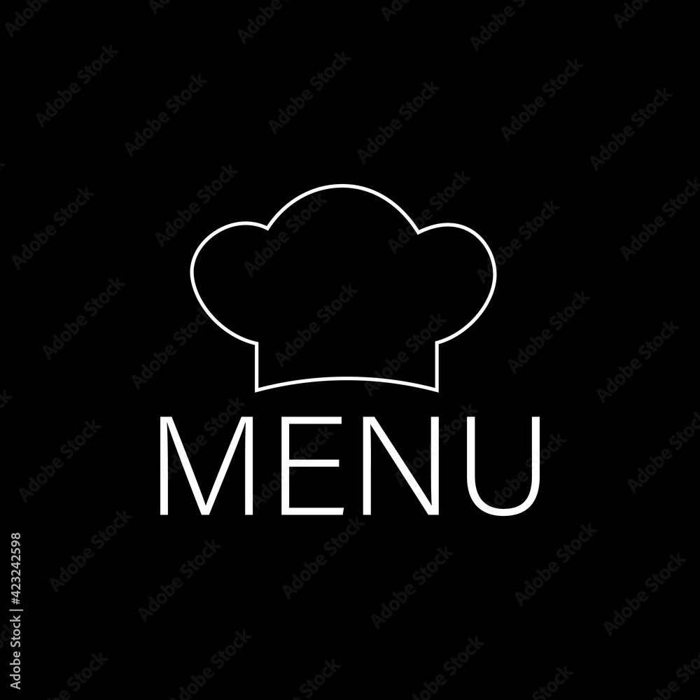 sign with chef hat menu sign Stock Vector | Adobe Stock