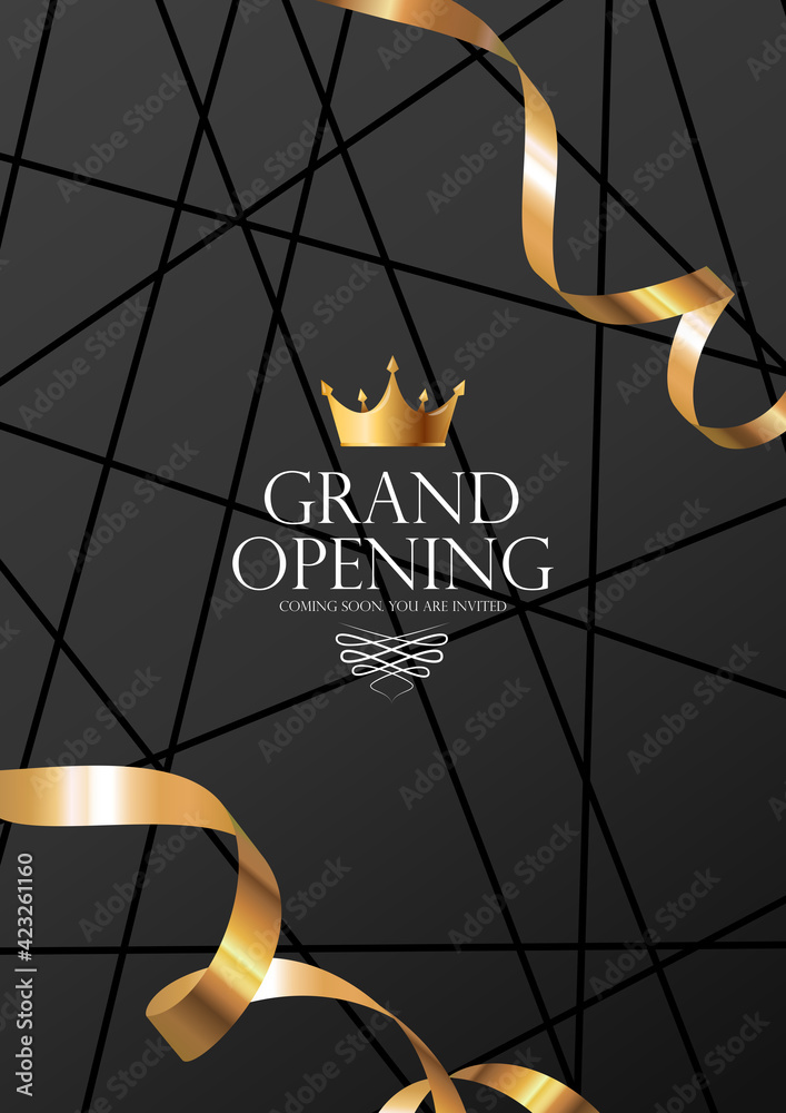 Grand Opening Luxury Invitation Banner Background. Vector Illustration ...