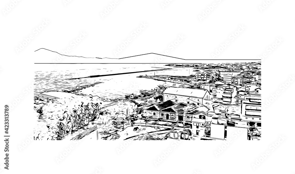 Stock-Vektorgrafik „Building view with landmark of Patras is the city ...