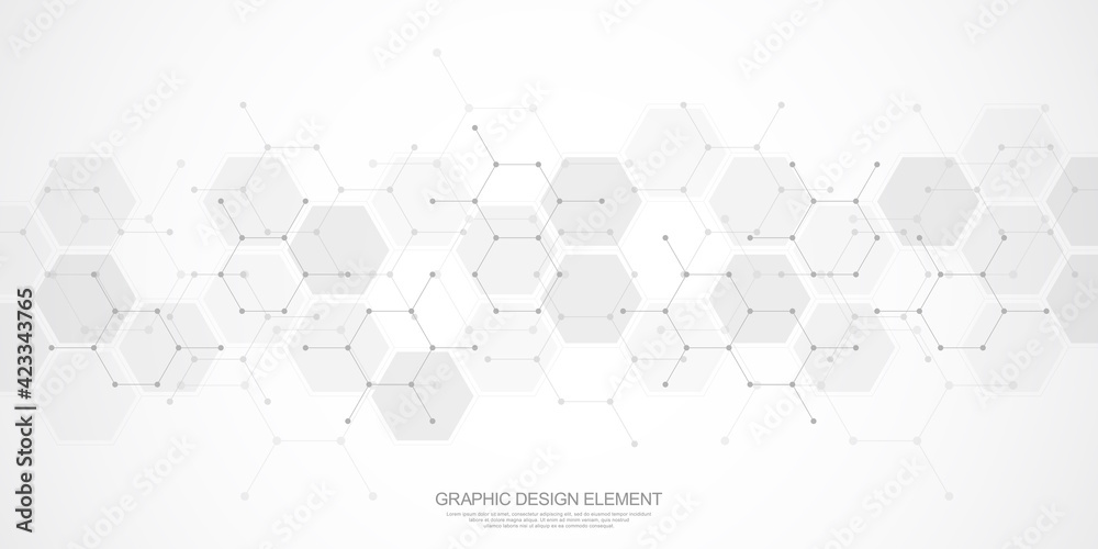 Abstract background of hexagons pattern and chemical engineering ...