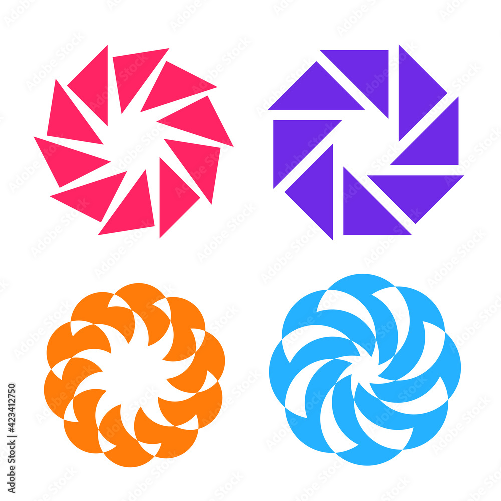 Circular Wireframe polygonal logo element. Vector Illustration EPS10 digital background posters ...