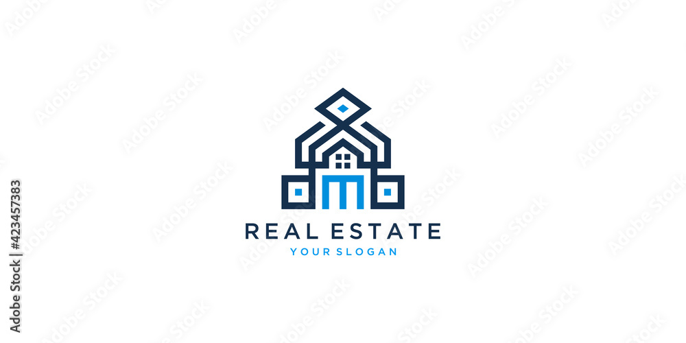 Letter m house logo design template inspiration Stock Vector | Adobe Stock