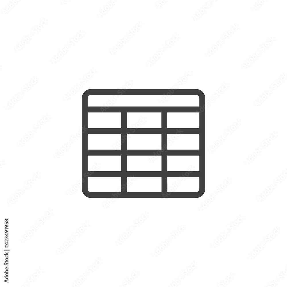 เวกเตอร์ Stock Table icon. Table of statistics sign. Simple flat logo ...