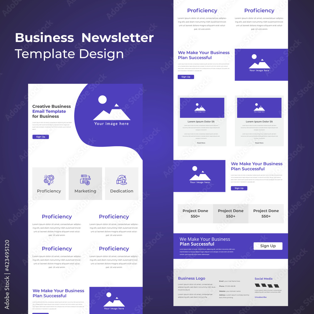 Corporate Business Services Promotional Email Newsletter Template Stock ...