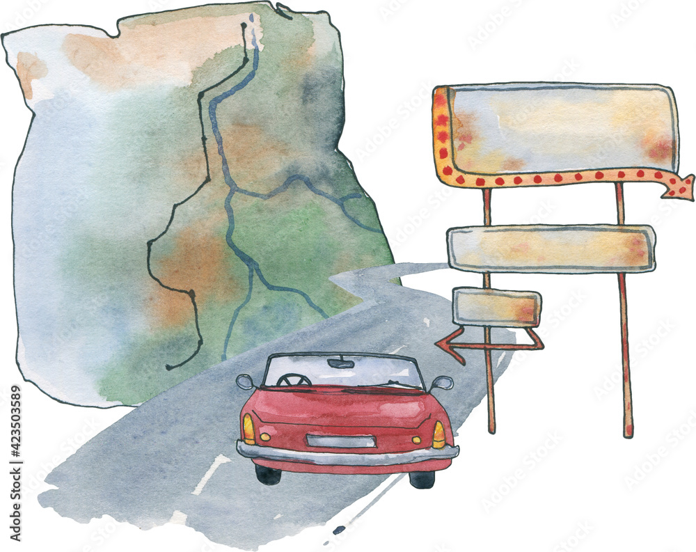 watercolor travel clipart road trip clip art sublimation designs couple ...