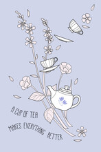 Floral Teacup Motivational Poster Free Stock Photo - Public Domain Pictures