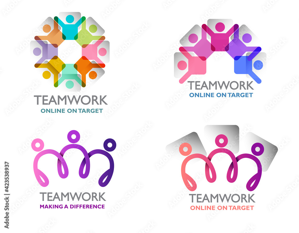 Teamwork logo in 4 variants. Mix and match to make your own version ...