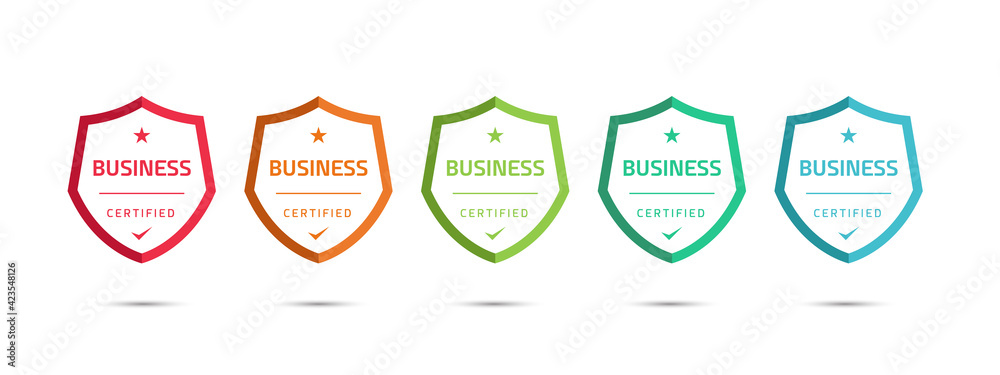 Set of company training badge certificates to determine based on ...