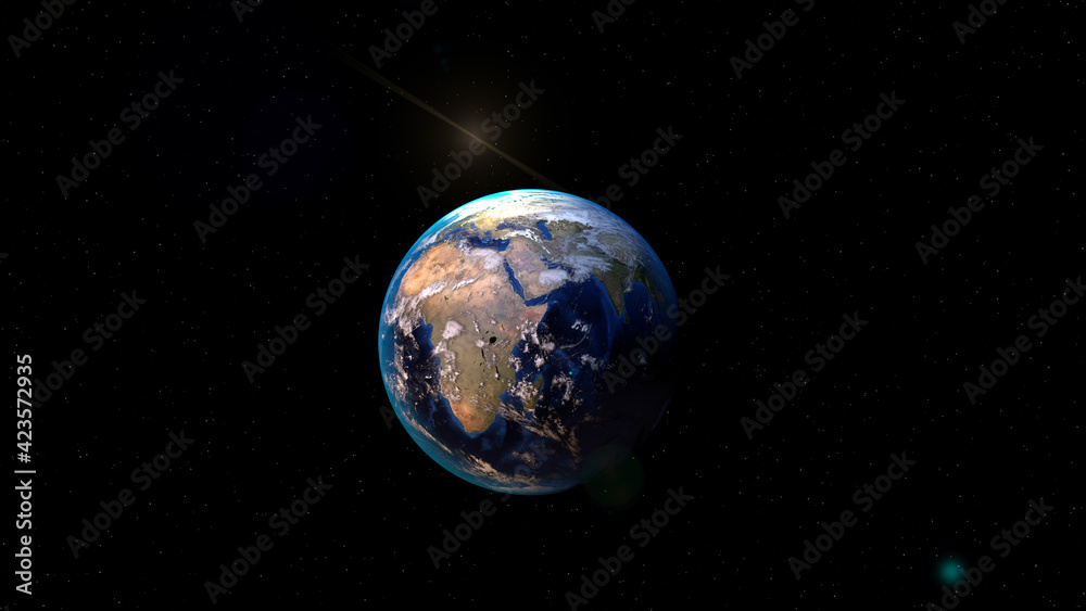 Earth from space, globe render 3d Art Stock Illustration | Adobe Stock