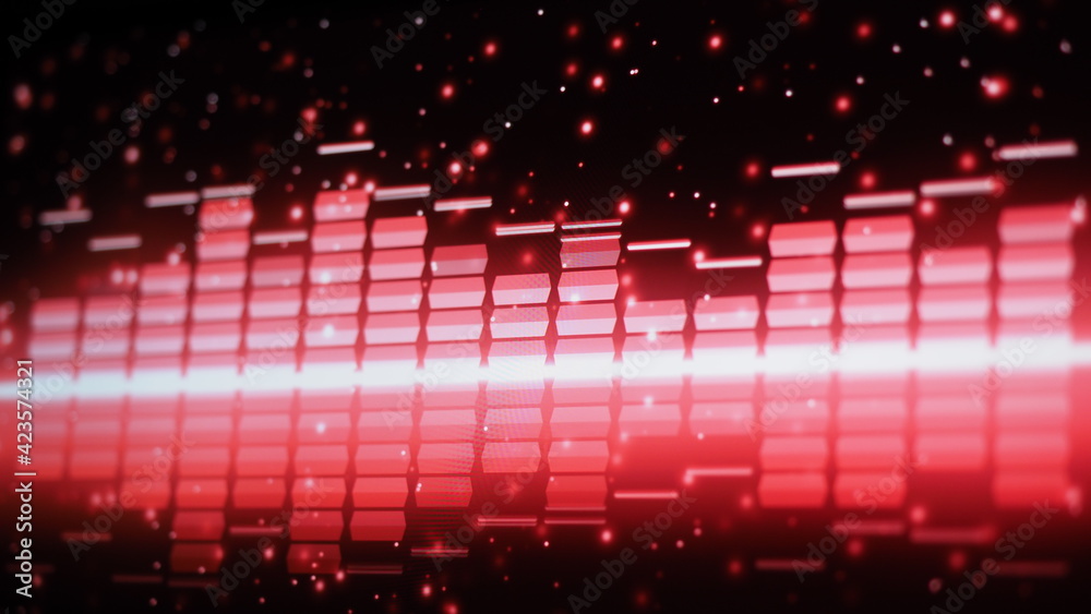 Music Equalizer bar. Audio waveform equalizer on screen black background. Music or sound wave on ...