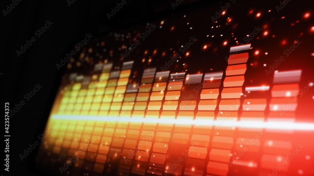 Ilustración de Stock Music Equalizer bar. Audio waveform equalizer on screen black background ...
