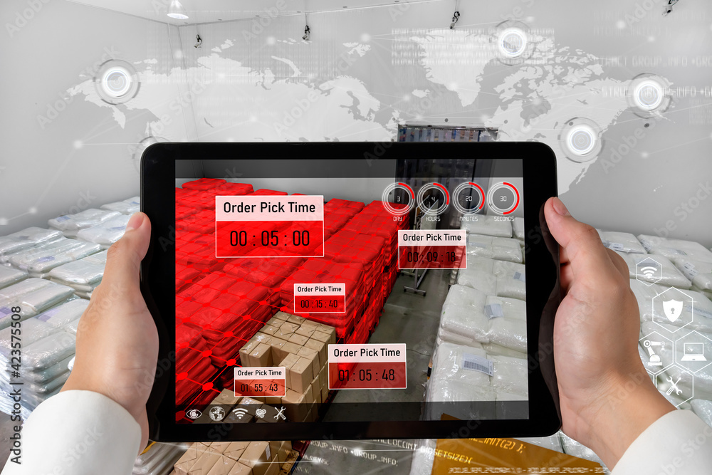 Smart warehouse management system using augmented reality technology to identify package picking ...