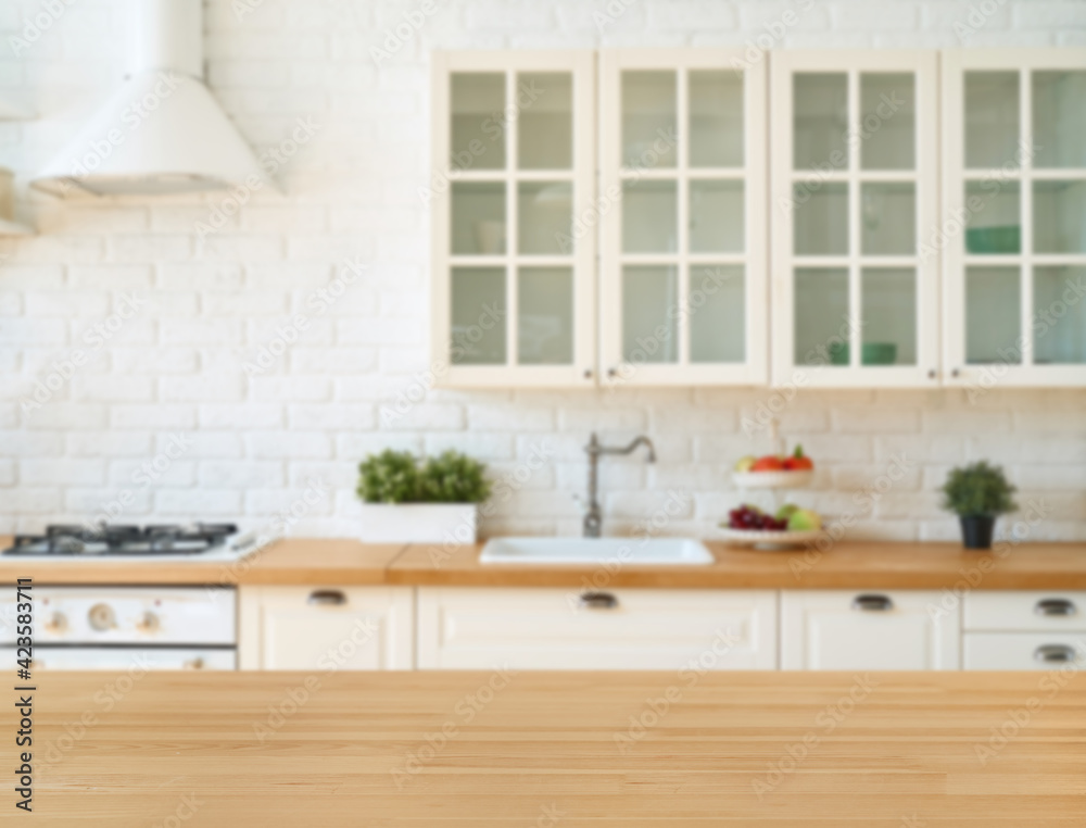 Kitchen interior with kitchen utensils and kitchen stove. Kitchen ...