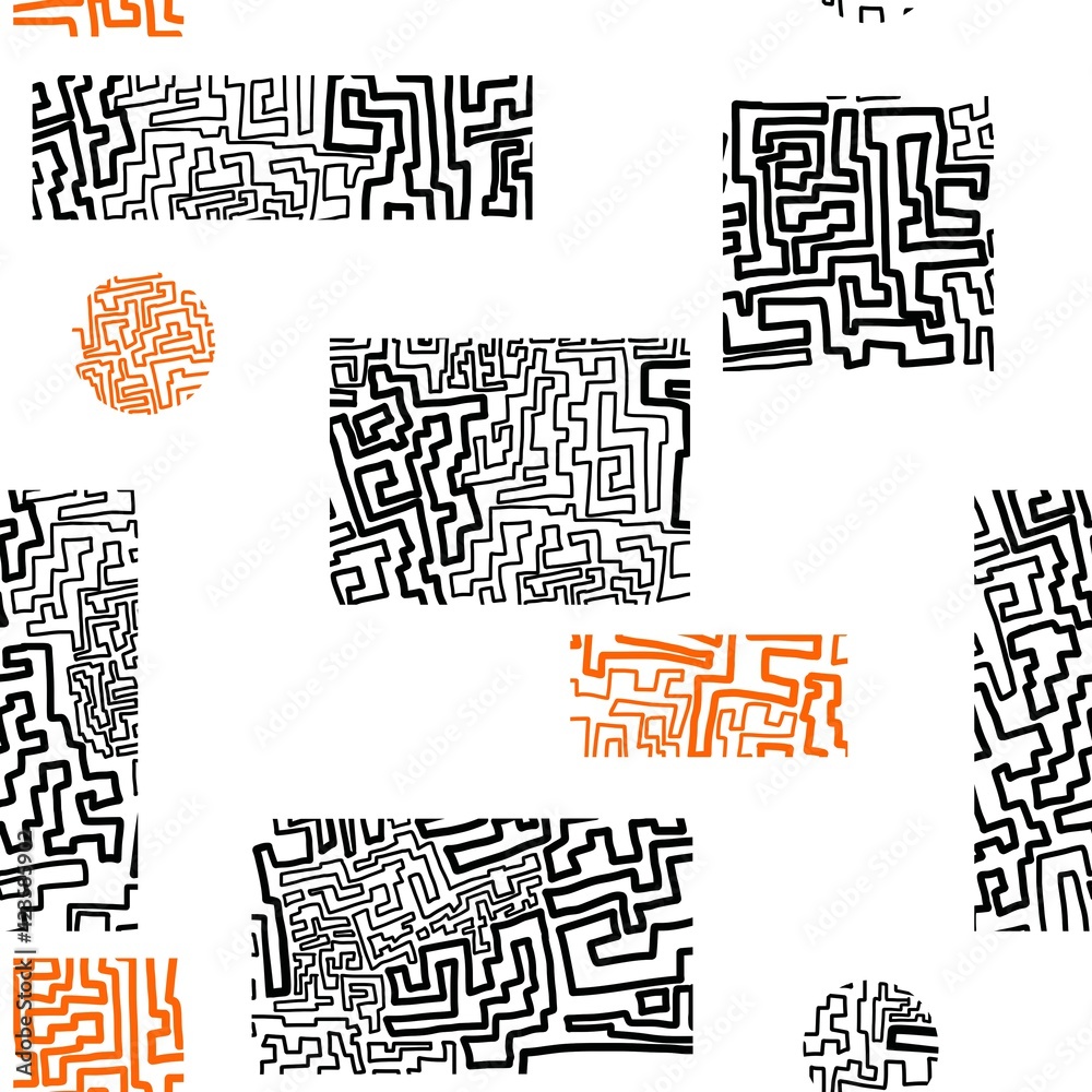 Black lines combined into geometric shapes on a white background are ...