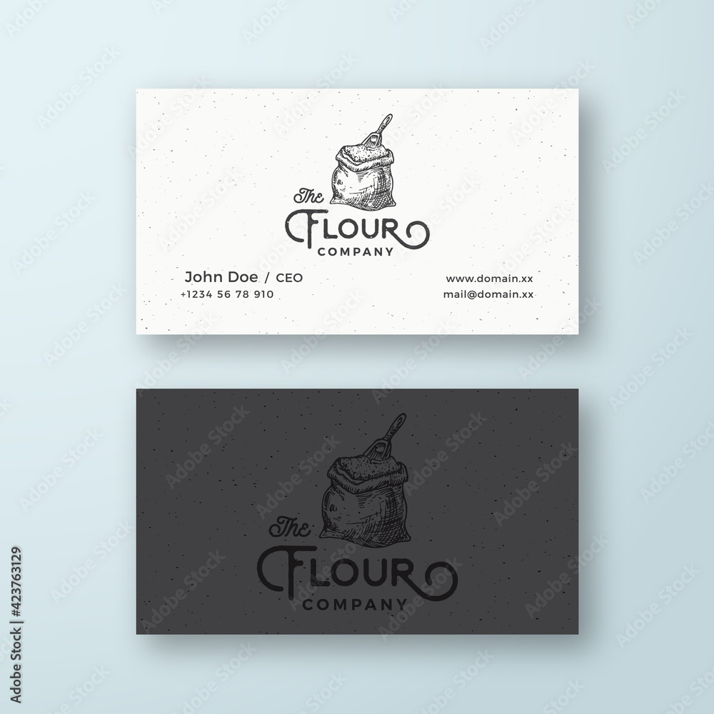 Flour Company Abstract Vector Logo and Business Card Template. Flour ...
