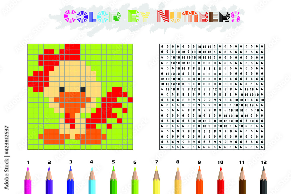 coloring by Number pages for preschoolers, Educational pages with ...