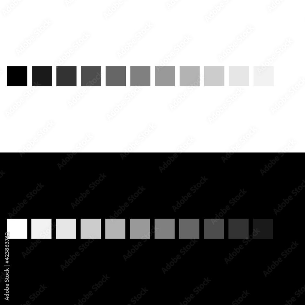 Grey color palette fading into transparency. Greyscale color spectrum ...